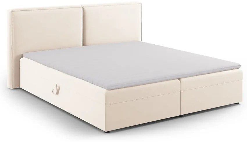 Krémová boxspring postel s úložným prostorem 160x200 cm Arendal – Cosmopolitan Design