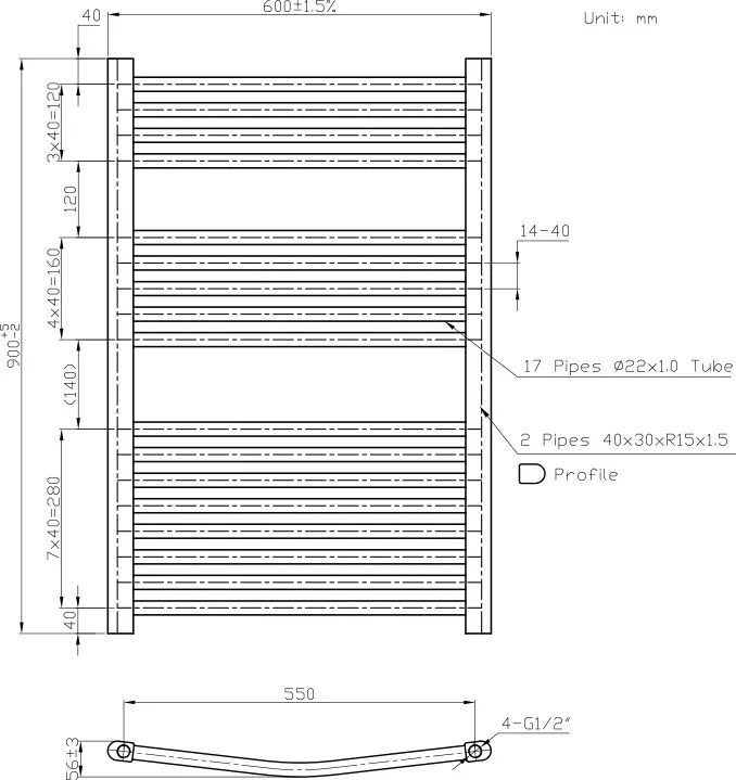 Novaservis 600 x 900 mm oblý - 600/900,1