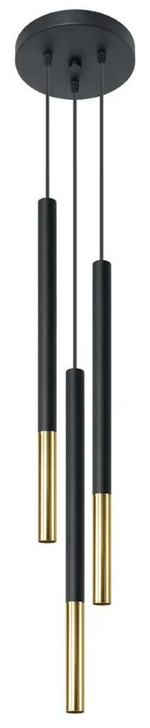 Sollux Lighting Závěsné svítidlo MOZAICA 3P černá/zlatá
