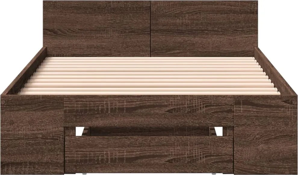 Rám postele se zásuvkou hnědý dub 75 x 190 cm kompozitní dřevo 3280810