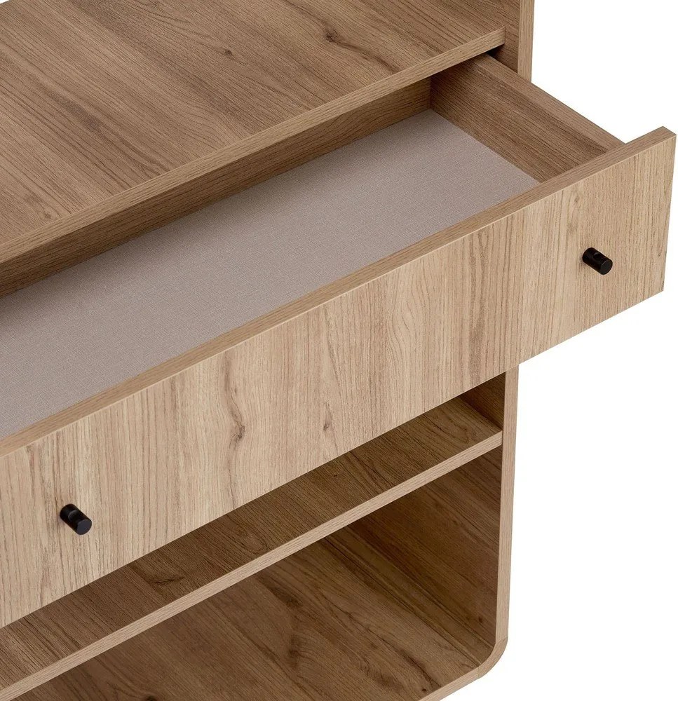 Knihovna v dekoru dubu ve světle přírodní barvě 78x153x34 cm Senza – Nordure