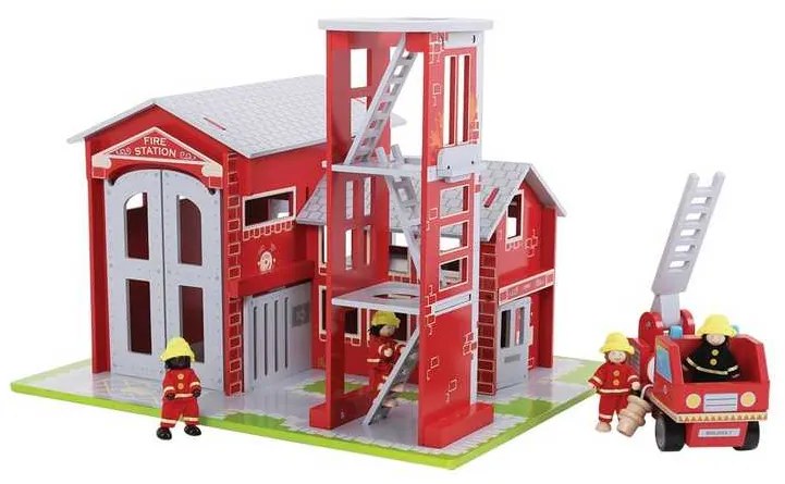 Bigjigs Toys Dřevěný set hasiči