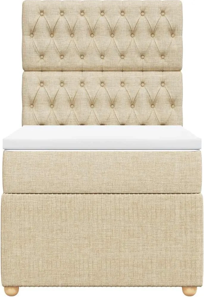 Box spring postel s matrací krémová 100 x 200 cm textil 3291979