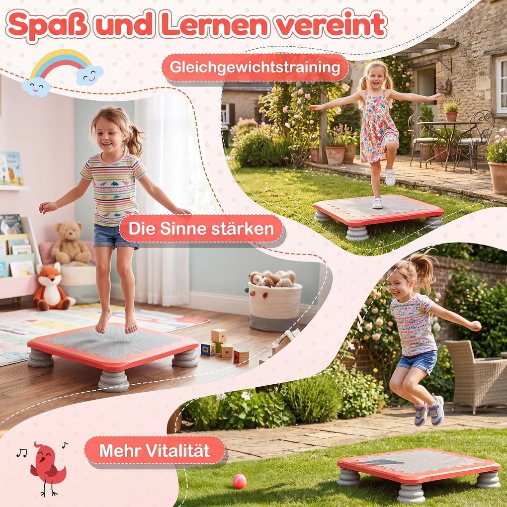 Costway Mini trampolína pro děti 65 cm velký trampolína odrazový – červený