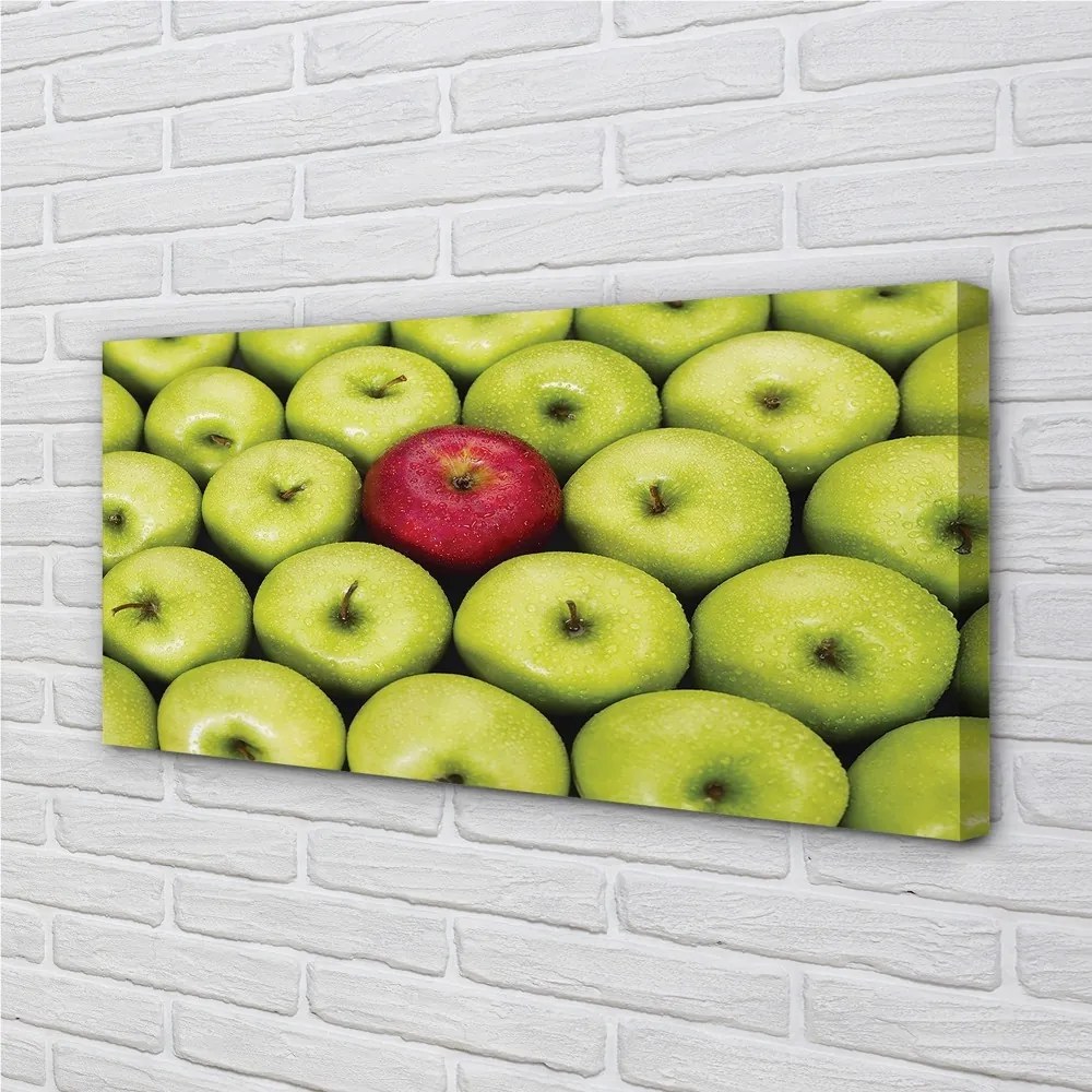 Obrazy na plátně Zelená a červená jablka 125x50 cm