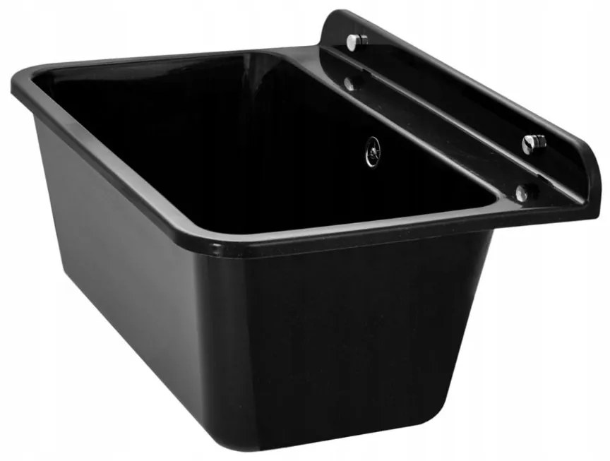 Sink Quality Universe, univerzální plastová výlevka 61x41x30 cm + sifon, 1-komorová, černá, SKQ-KGLK60-BK