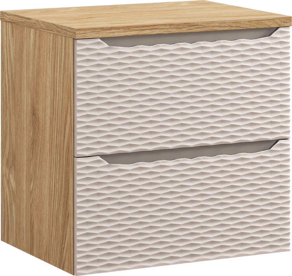 Comad Koupelnová skříňka pod deskové umyvadlo Ocean Beige 60 béžová/dub olejovaný