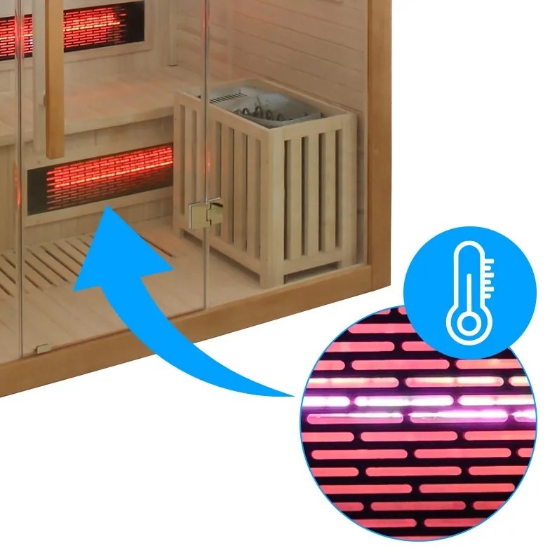 BPS-koupelny Kombinovaná sauna 2v1 - Infrasauna + finská sauna 180x160, 4-5 osob