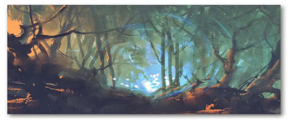 Wallmuralia Moderní akrylový fotoobraz Mytický les 125x50 cm