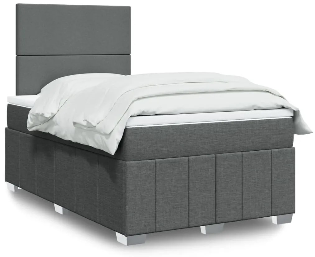 Box spring postel s matrací tmavě šedá 120x200 cm textil 3293929