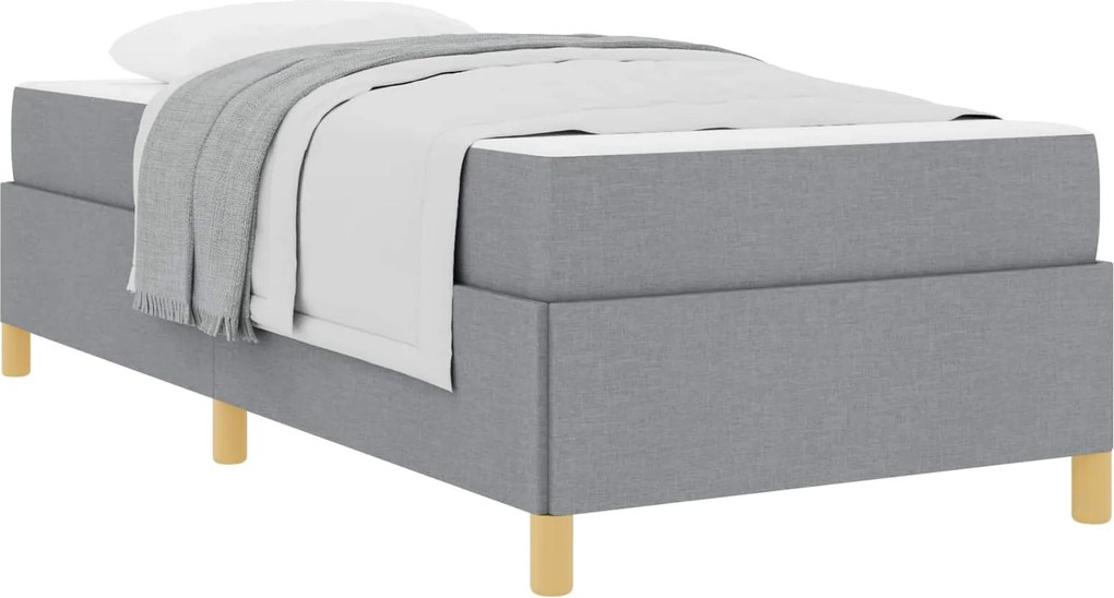 Rám postele Světle šedá 90 x 200 cm textil 3398906