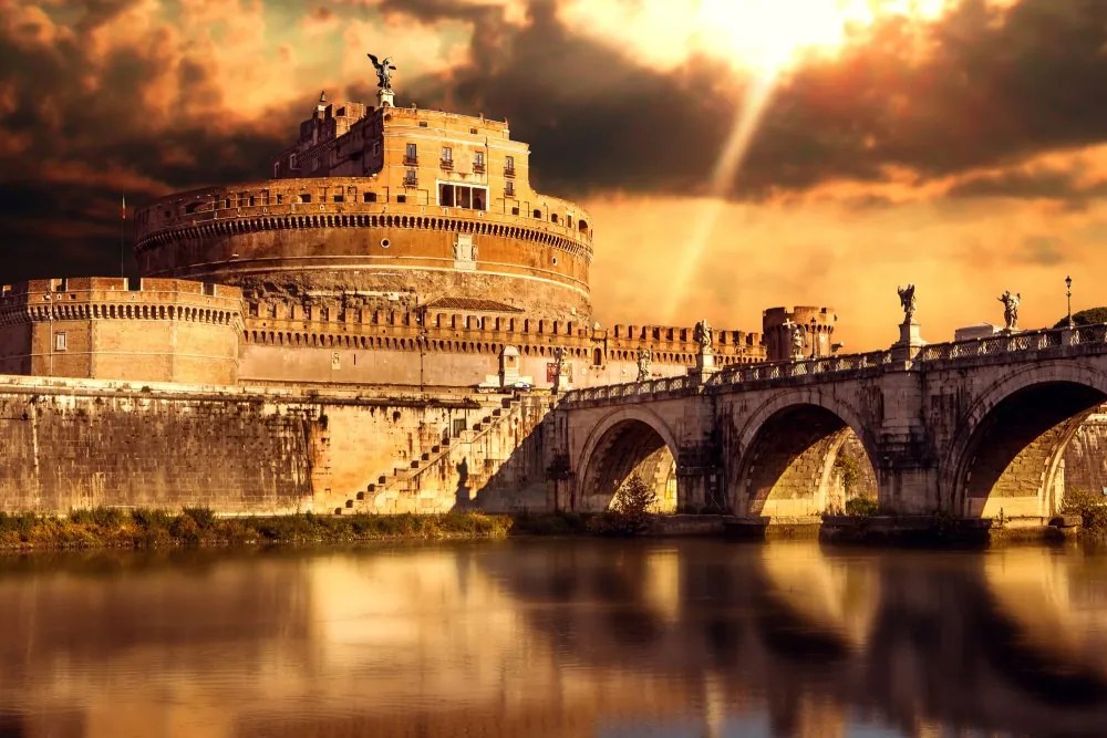 Obraz Pohled Na Řím V Odstínech Béžové Nedostatek Nedostatek Přírodní plátno 40x30