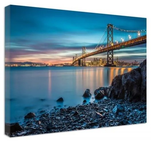 CARO Obraz na plátně - Bay Bridge In San Francisco 40x30 cm