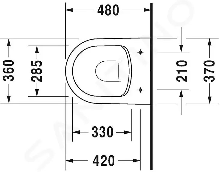 DURAVIT - ME by Starck Závěsné WC, Rimless, bílá (2530090000)