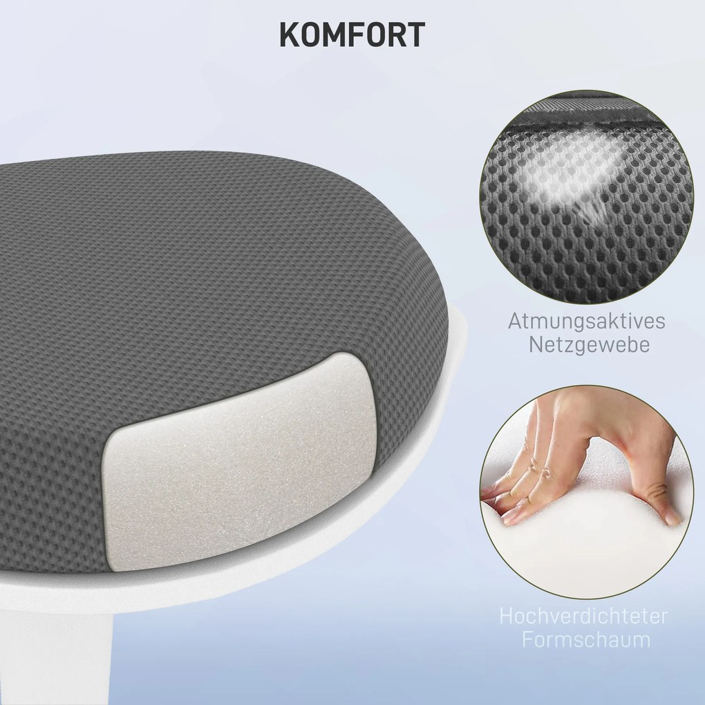 HOMCOM Kyvadlová ergonomická kancelářská stolička výškově nastavitelná otočná židle do kanceláře Síťovaná šedá pro pohodlnou práci