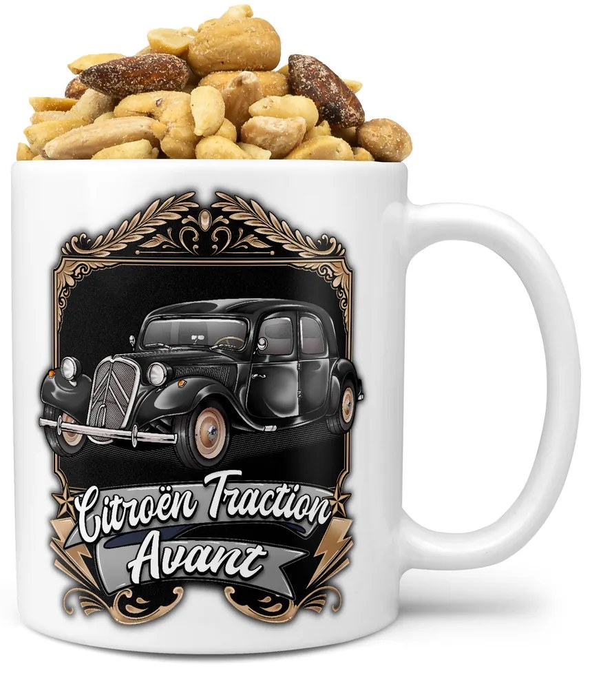 Hrnek Citröen Traction Avant Black (Náplň hrníčku: Směs slaných oříšků)