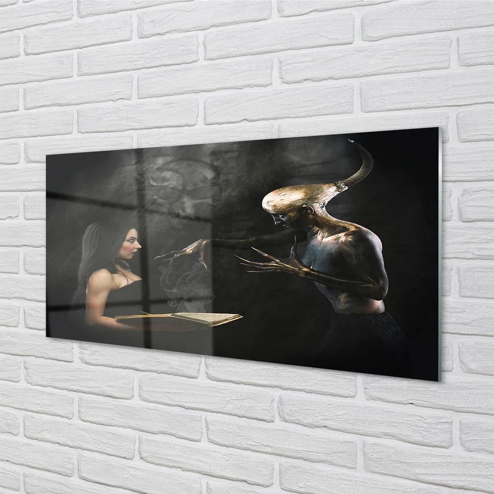 akrylový obraz Žena temná postava 125x50 cm