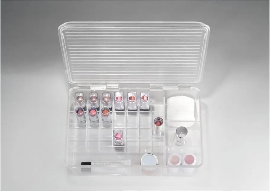 Organizér InterDesign Clarity Lipstick & Cosmetic Box, 27,5 x 18,5 x 9,5 cm