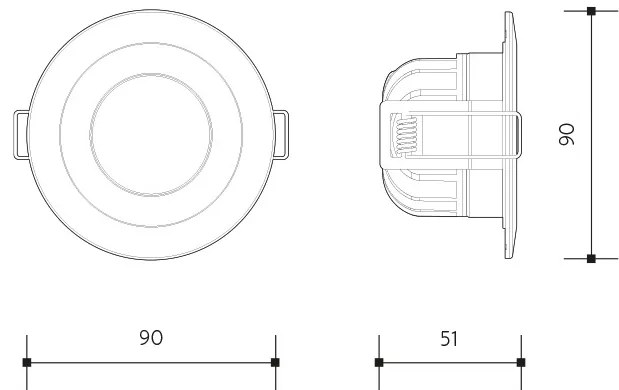 PANLUX Pevný LED podhled PP COB IP65 bodovka 40°, bílá - teplá