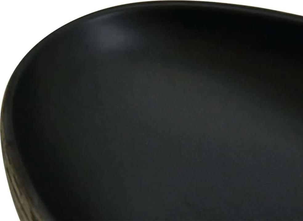 vidaXL Umyvadlo na desku pískové a oválné 59x40x14 cm keramika [155091] Barva: Černo-modrá