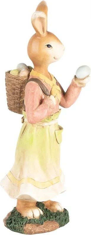 Dekorace králíček s košíkem vajíček - 13*13*33 cm