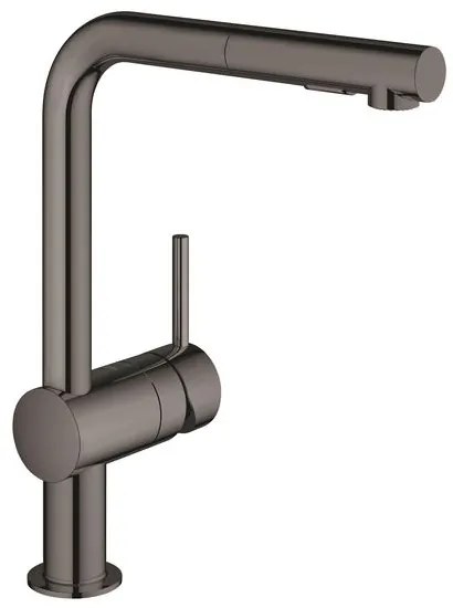 Grohe Minta Dřezová baterie, vytahovací koncovka, Hard Graphite lesk 30274A00