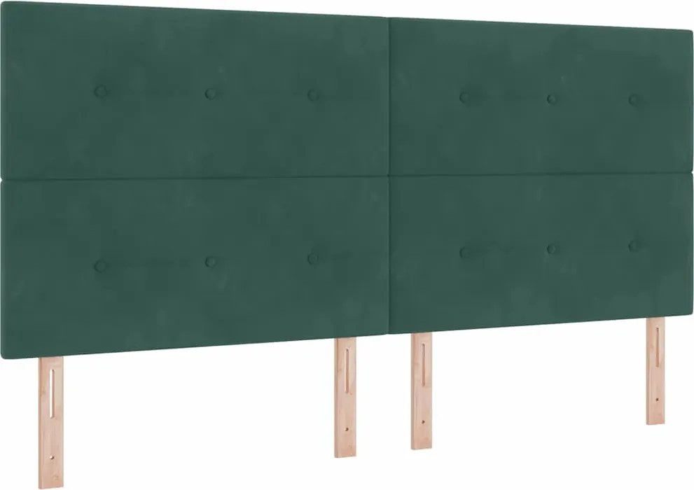 Postel s boxspringem s čelo Tmavě zelená 200 x 200 cm samet 3344537