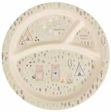 Dětský talíř dělený Bear Camp, 21 cm