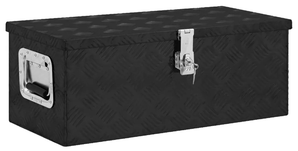 Úložný box černý 70 x 31 x 27 cm hliník 152251