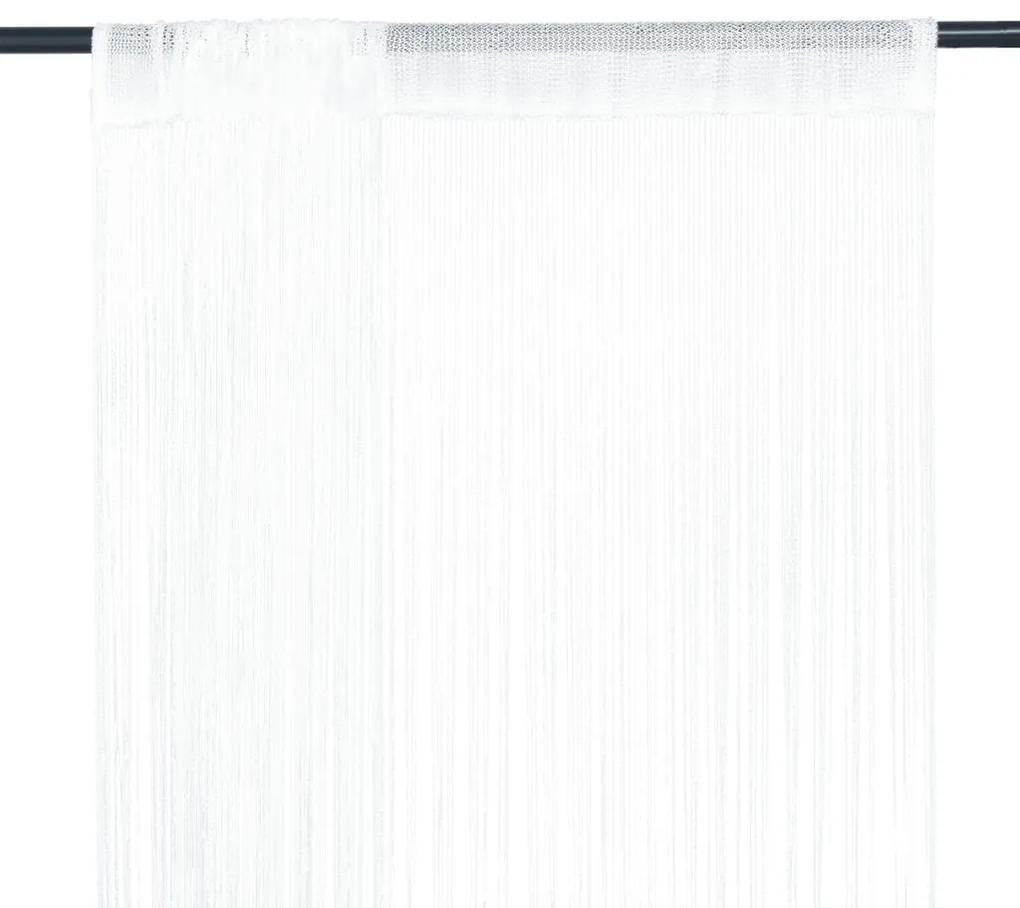 132398 vidaXL Provázkové záclony, 2 ks, 100x250 cm, bílá
