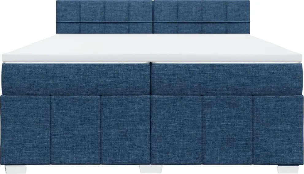 Box spring postel s matrací modrá 200x200 cm textil 3287181