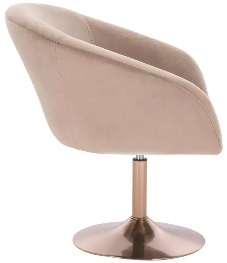 LuxuryForm DESIGN Otočná židle VENICE VELUR na zlatém talíři - latte