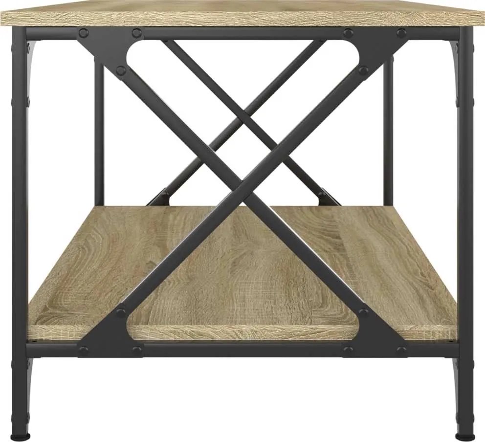 vidaXL Konferenční stolek 80x50x45 cm kompozit a železo [823318] Barva: kouřový dub
