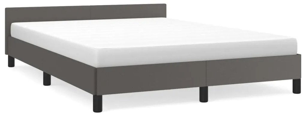 Rám postele s čelem šedý 140x200 cm umělá kůže,  347505