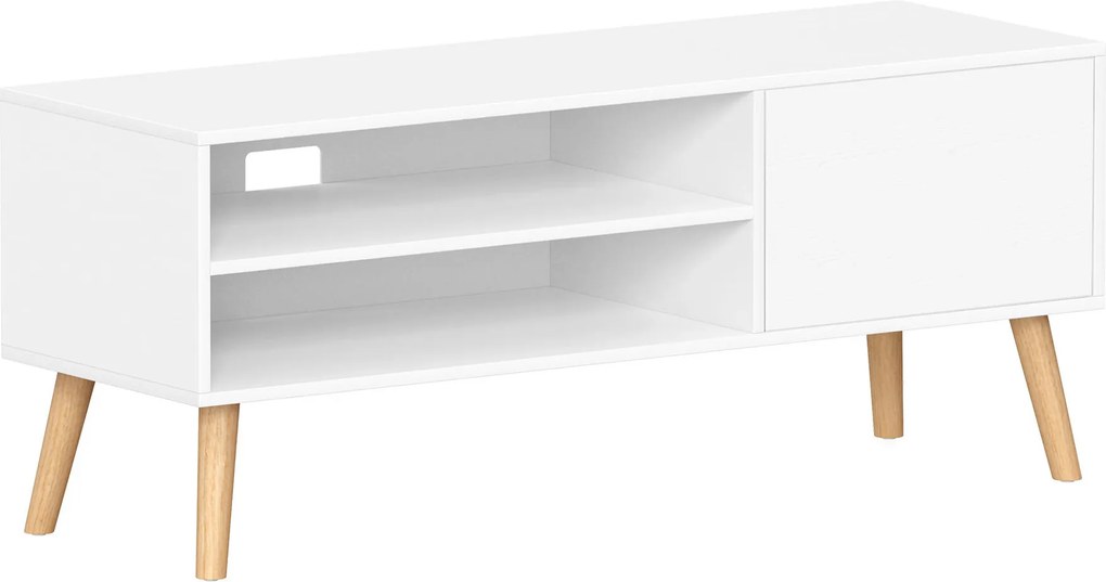 XXXLutz KOMODA POD TELEVIZI, bílá, světle hnědá, 120/49/40 cm MID.YOU - Online Only TV příslušenství - 002543033301