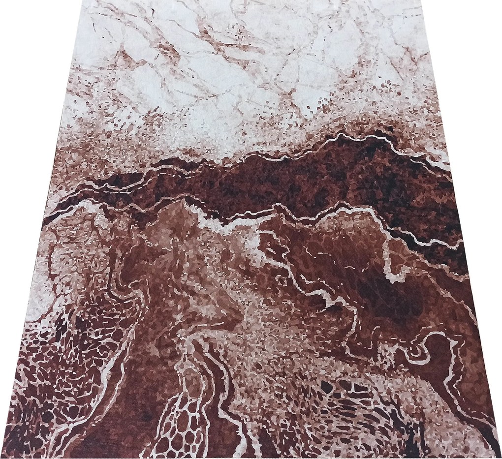 DY Hnědý koberec s abstraktním vzorem Horeca-New 111 Rozměr: 60x100 cm