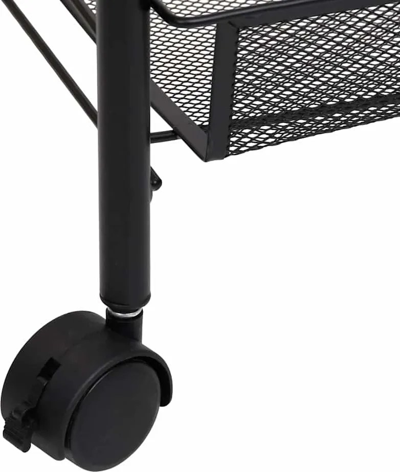 Kuchyňský vozík s 5 patry černý 46 x 26 x 105 cm železo 336328