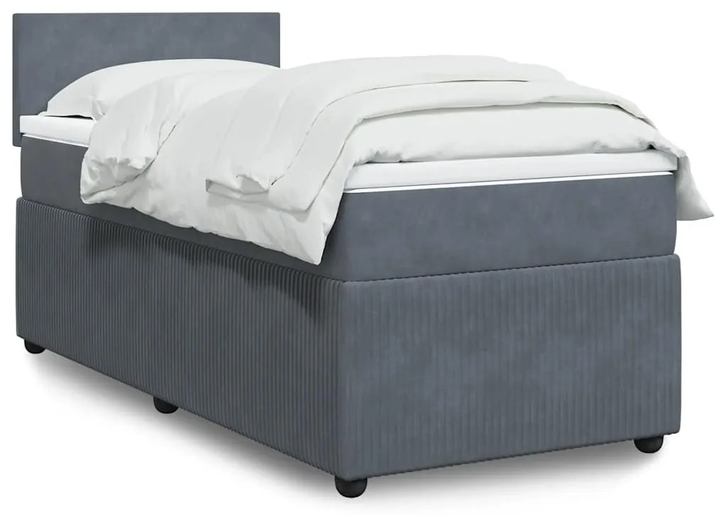 Box spring postel s matrací tmavě šedá 80 x 200 cm samet 3287585