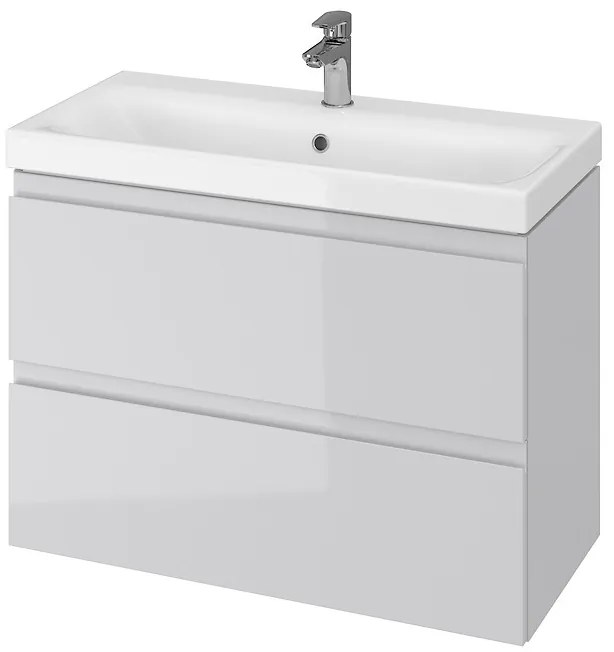 Cersanit - SET skříňka + umyvadlo, šedý lesk, Moduo Slim 80, S801-224-DSM