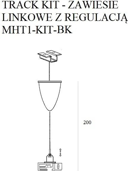 Maxlight MHT1-KIT-BK TRACK Zavěšení nastavitelné, 2,0 m lanko, černé