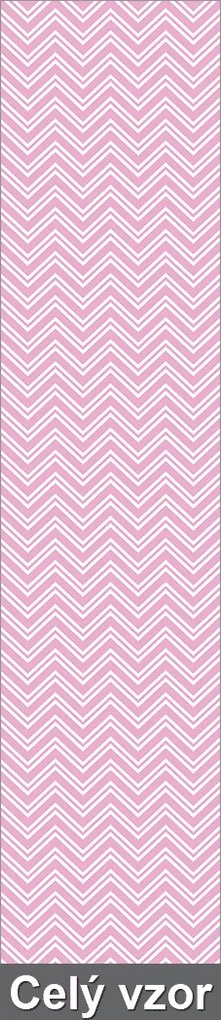 Textilesland Běhoun s motivem LAYER ZIGZAG PINK