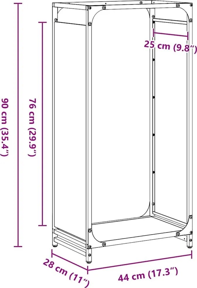 vidaXL Stojan na palivové dřevo Ocel válcovaná za studena [864208] Barva: antracitová