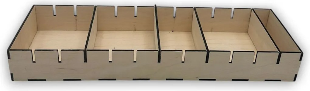 usporadejto.cz Organizér do šuplíku s přepážkami, vložka do zásuvky, dřevěný VASKY, 45,5 x 15 x 6 cm