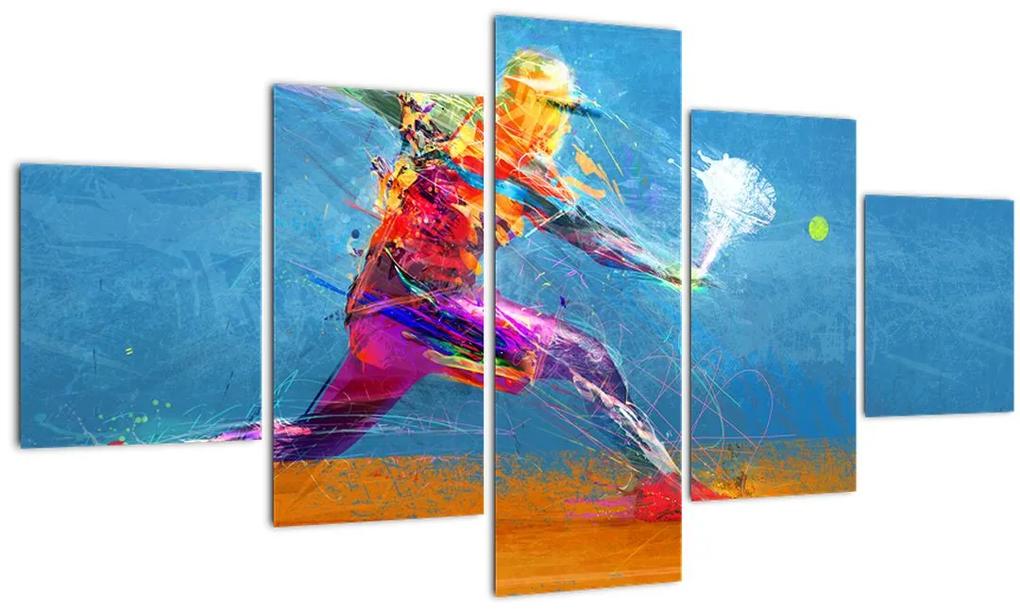 Obraz - Malovaný tenista (125x70 cm)