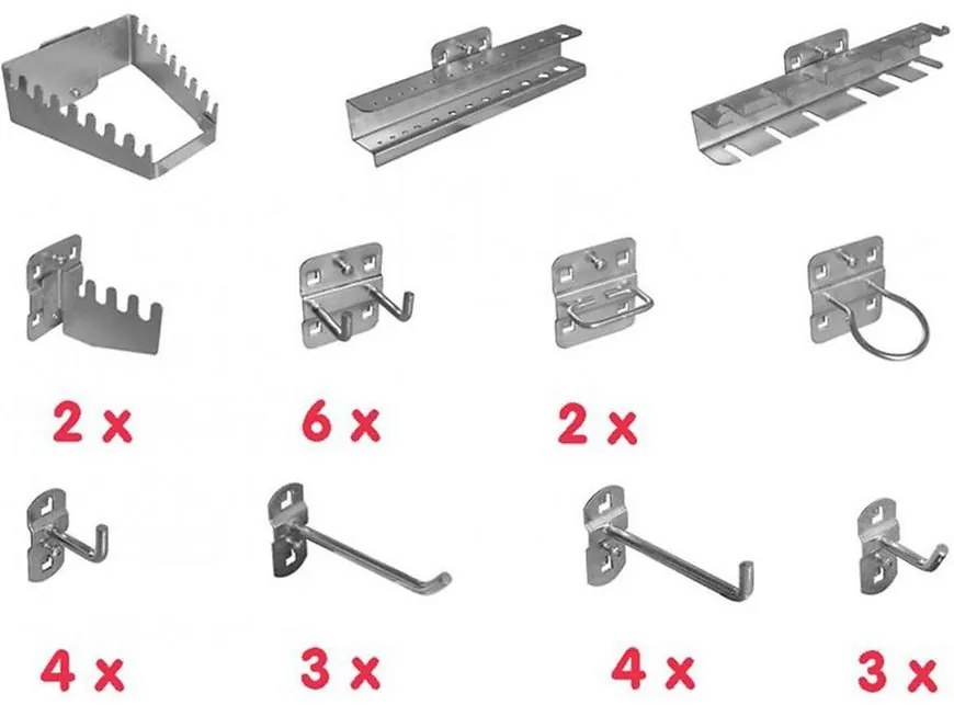 Sada závěsných háků a držáků