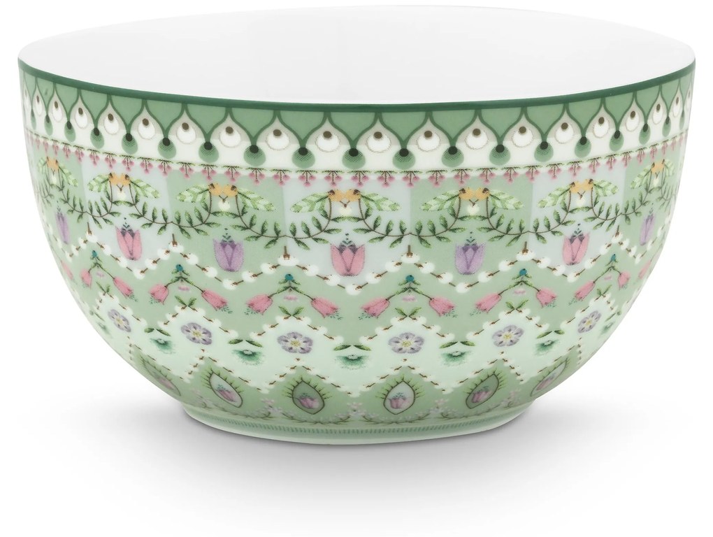 Pip Studio porcelánová miska Lily Lotus Ø12cm, zelená (malá porcelánová mistička na oříšky nebo dip)