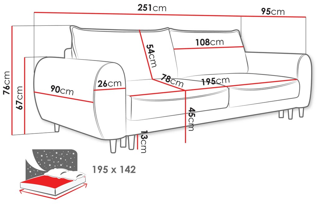 Pohovka na každodenní spaní BREGON - tmavá šedá