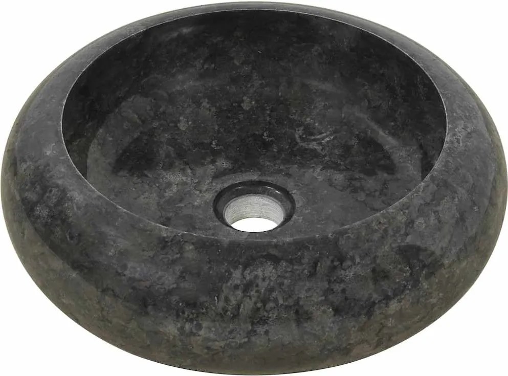 Umyvadlo 40 x 12 cm mramor černé 142766