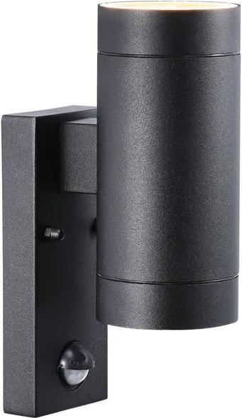 Venkovní světlo Nordlux Tin Maxi Sensor (černá) Venkovní nástěnná světla s  čidlem kov, sklo IP54 21519103 | BIANO