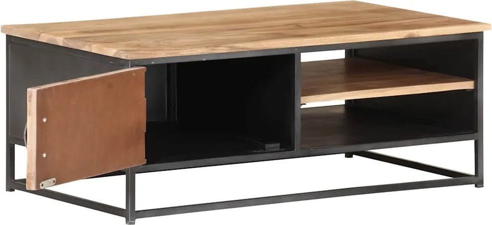 Konferenční stolek šedý 90 x 50 x 35 cm masivní akáciové dřevo 323526